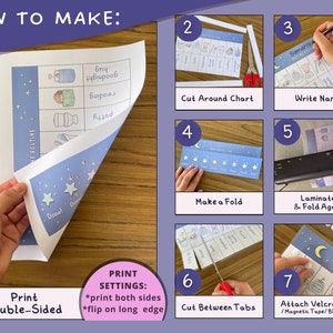 Bedtime Routine Chart, Printable Folding Flip Chart, Kids Daily ...