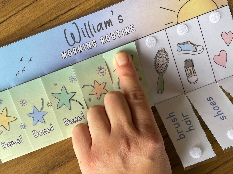 Morning Routine Chart, Printable Folding / Flip Chart : Kids Daily ...