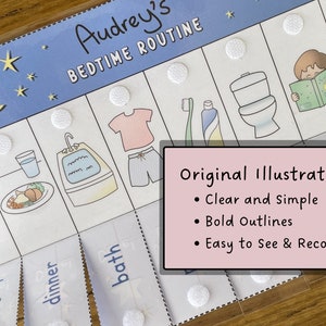 Bedtime Routine Chart Printable Folding / Flip Chart : Kids - Etsy
