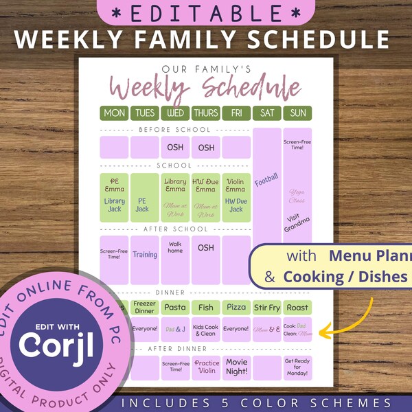 Weekly Schedule - Etsy