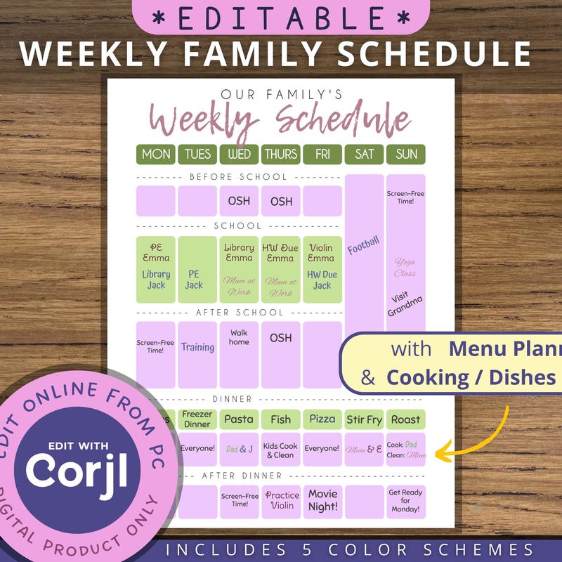 Weekly Schedule - Etsy