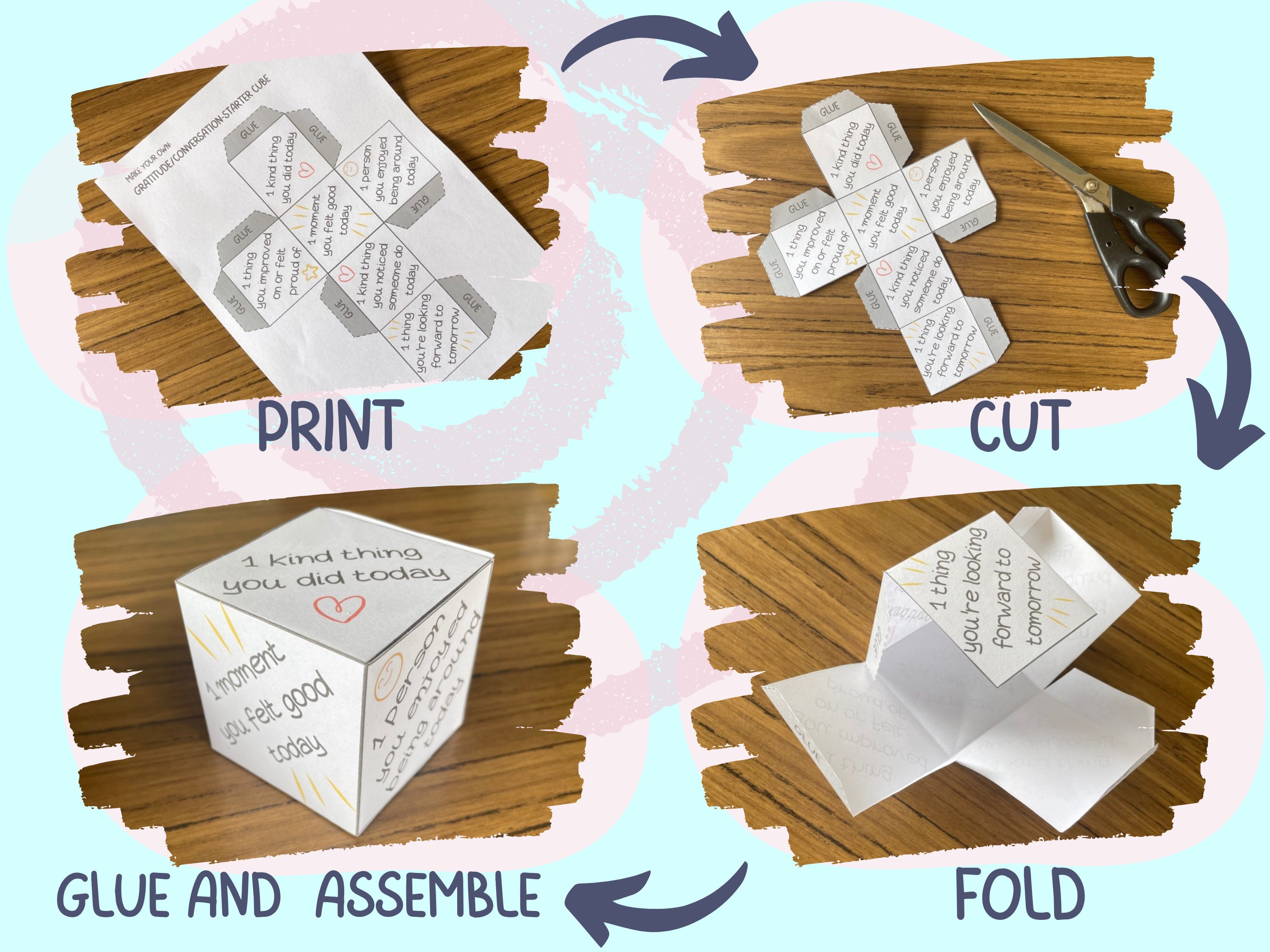 Conversation Starter Gratitude Cube After School - Etsy