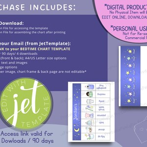Editable Bedtime Routine Chart Printable Folding / Flip Chart - Etsy