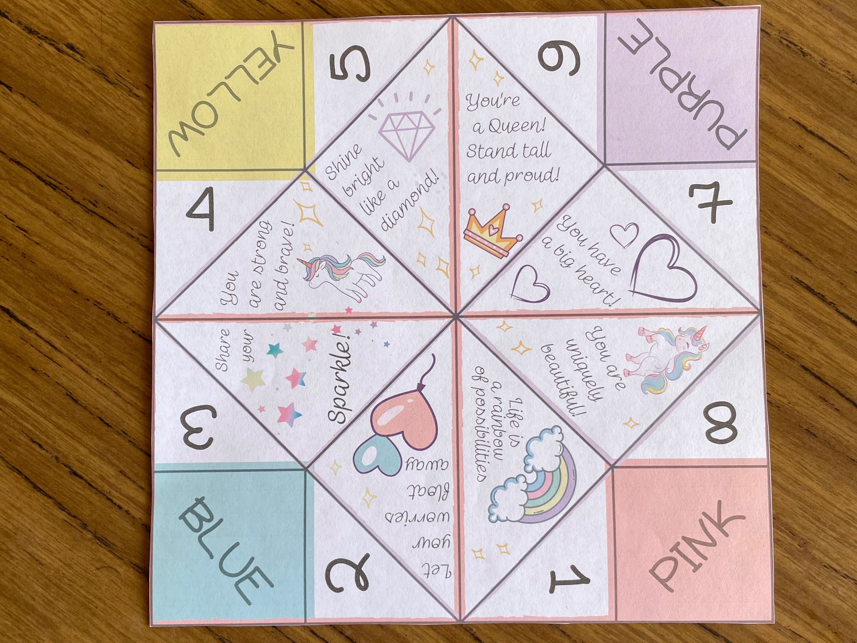 Printable Cootie Catcher Unicorn Party Favors Easy Craft - Etsy Australia