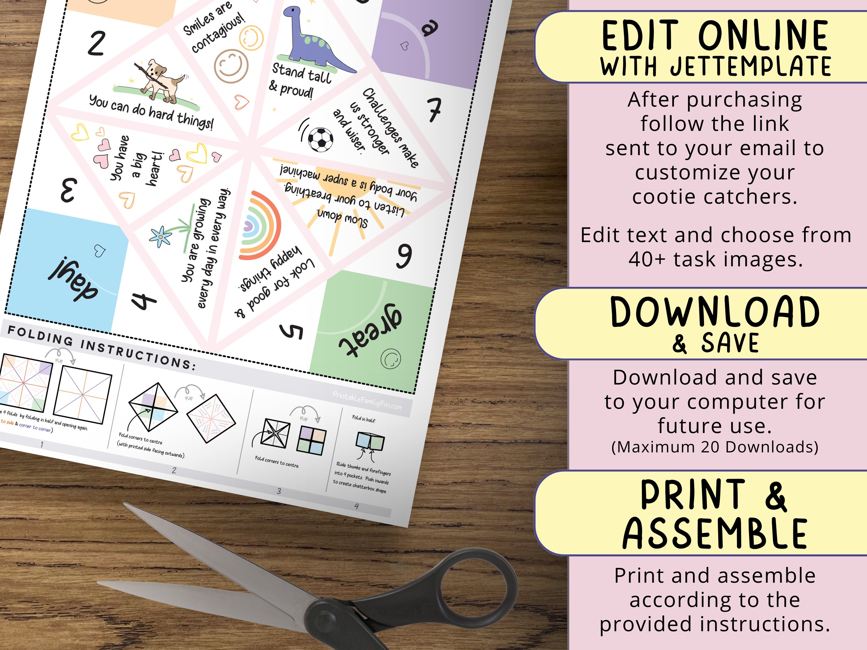 Editable Cootie Catcher Template, Paper Toy, Printable Games for Kids ...