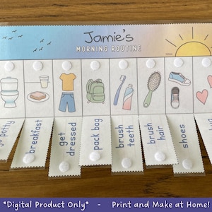 Morning Routine Chart, Printable Folding / Flip Chart : Kids Daily ...