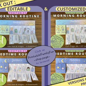 Bedtime Routine Chart Printable Folding / Flip Chart : Kids - Etsy