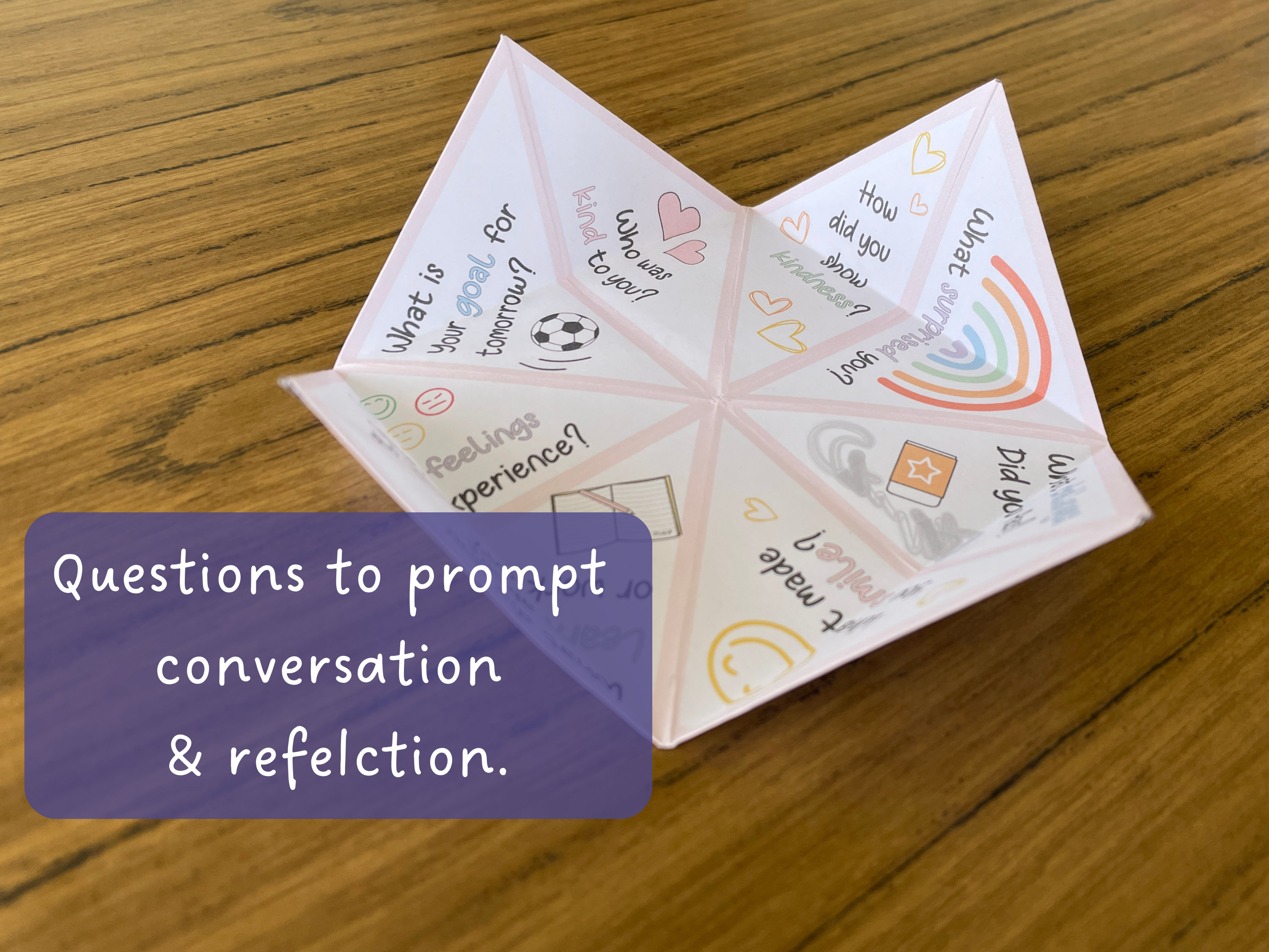 How Was Your Day? Cootie Catcher Printable, Paper Toy, Printable Games ...
