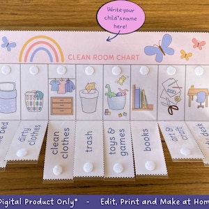 Clean Your Room, Bedroom Pick up Printable Folding Chart, Kids Cleaning ...