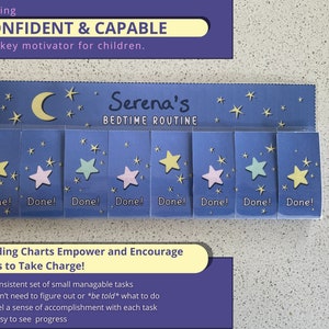 Bedtime Routine Chart, Printable Folding / Flip Chart : Kids Daily ...