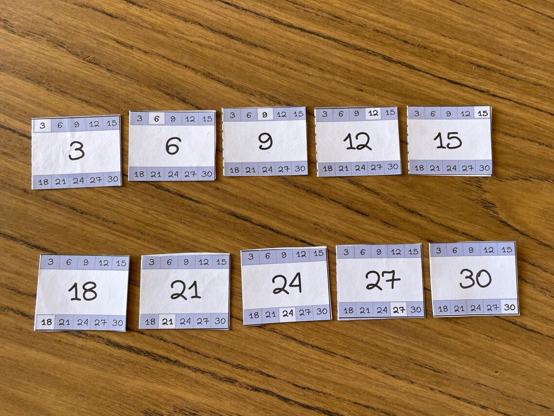 3 Times Tables Flash Cards Printable Multiplication Flash - Etsy