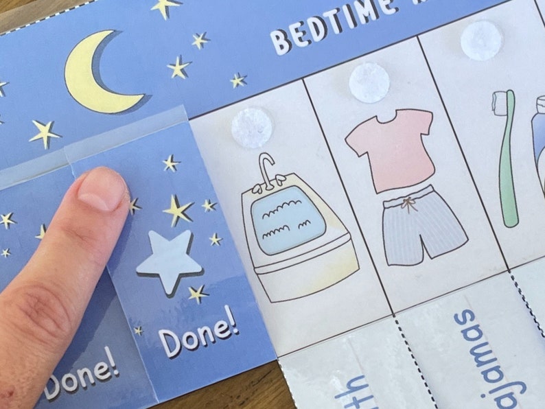 Bedtime Routine Chart Printable Folding / Flip Chart : kids - Etsy España