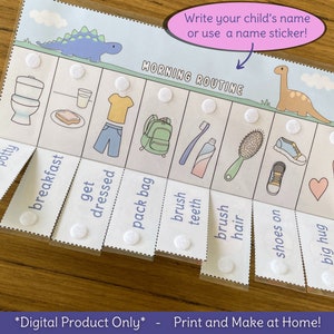Morning Routine Chart, Printable Folding / Flip Chart : Kids Daily ...