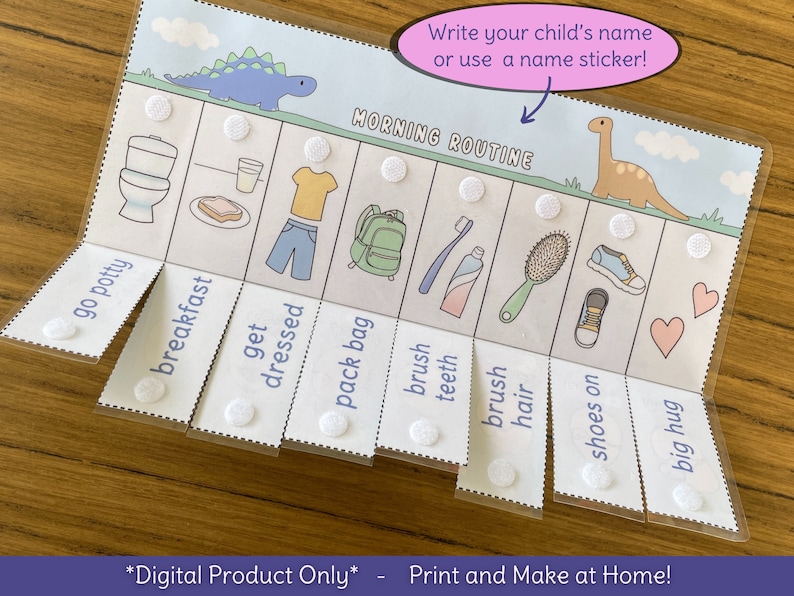 Morning Routine Chart, Printable Folding / Flip Chart : Kids Daily ...
