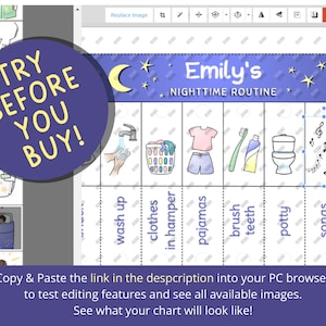 Editable Bedtime Routine Chart, Printable Folding / Flip Chart : Kids ...