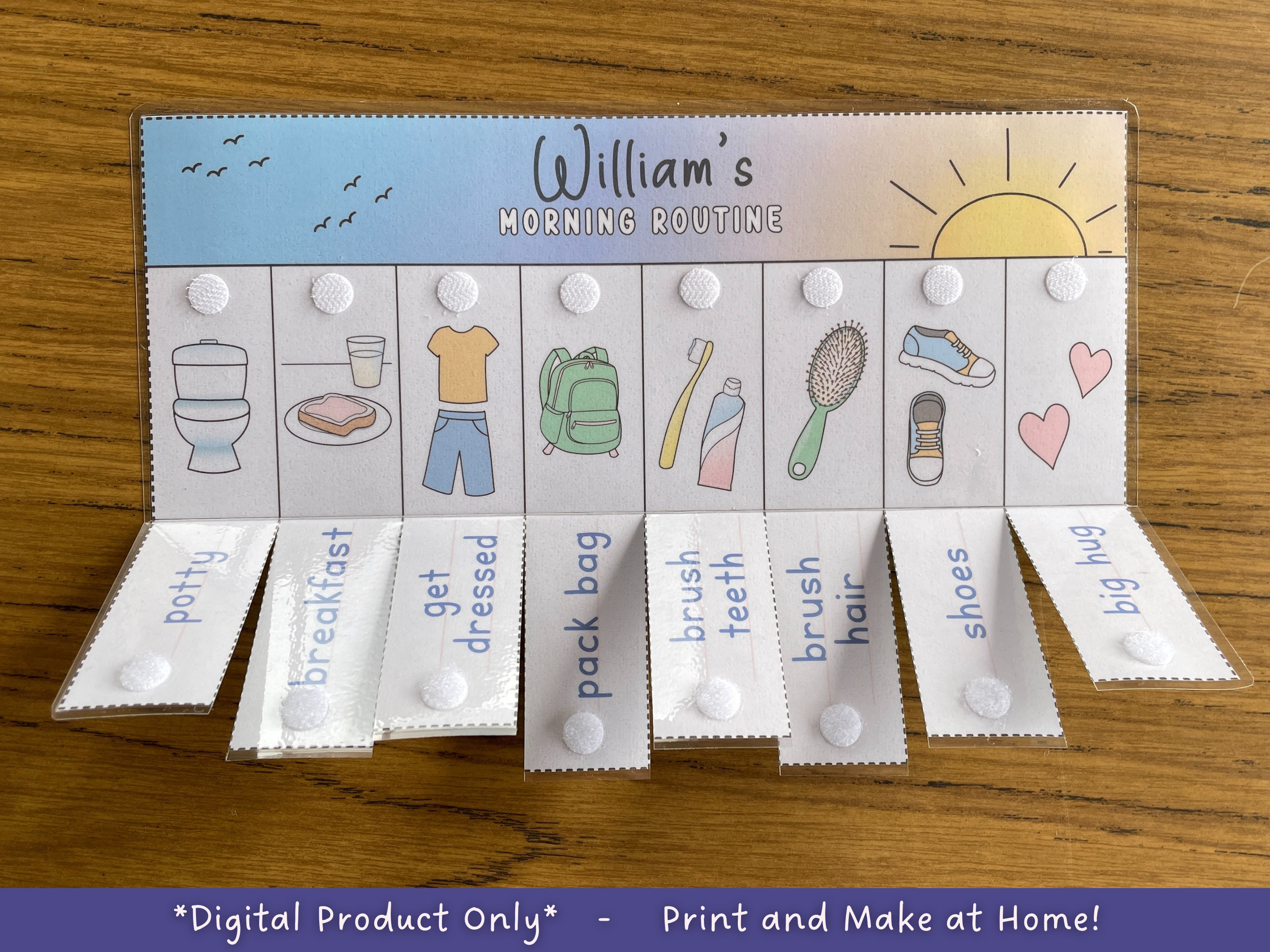 Morning Routine Chart Printable Folding / Flip Chart : Kids - Etsy ...