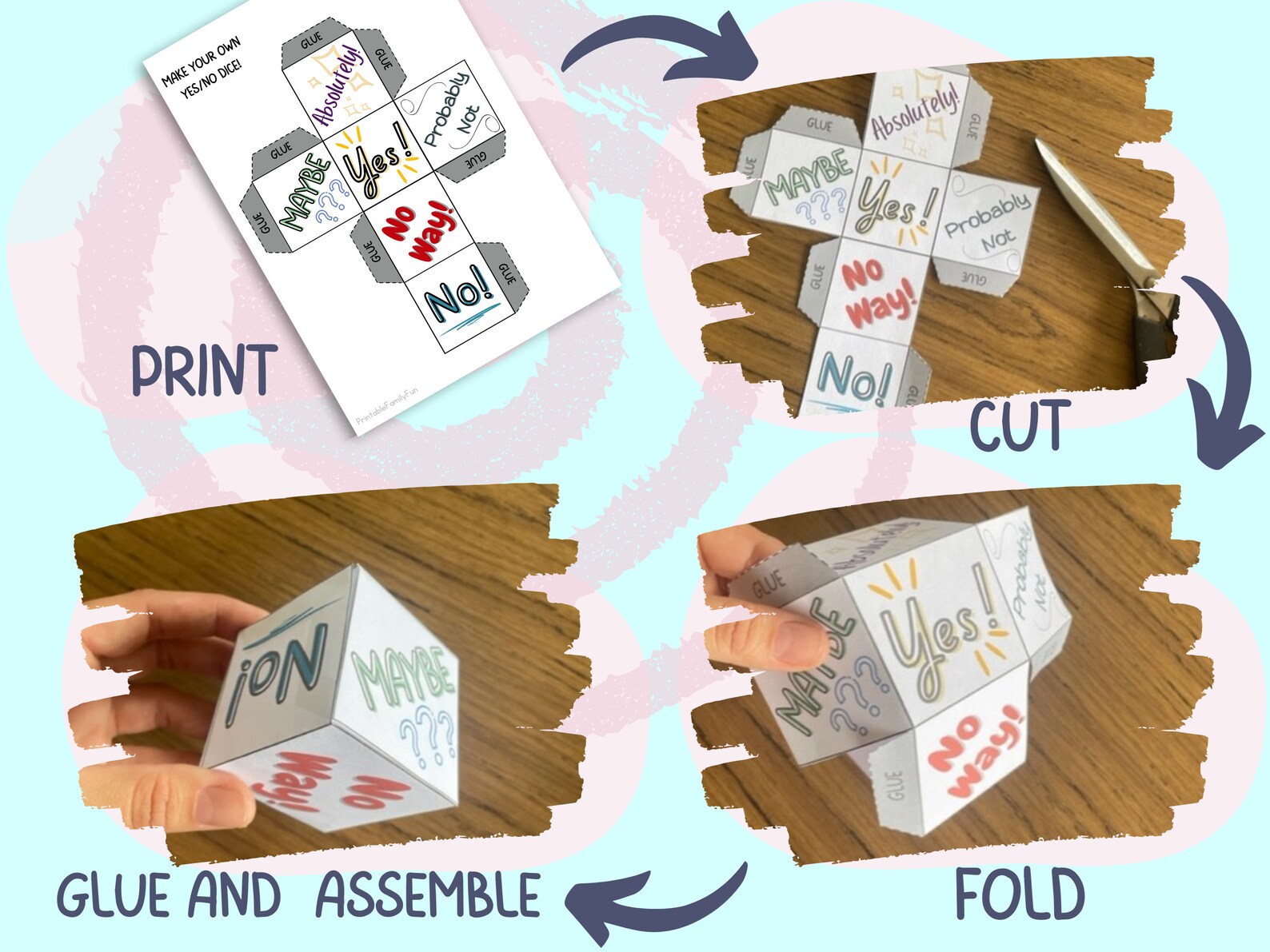 Yes No Maybe Cube Decision Maker Printable Fortune Teller - Etsy