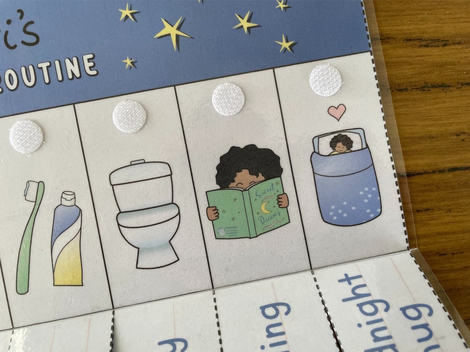 Bedtime Routine Chart, Printable Folding / Flip Chart : Kids Daily ...
