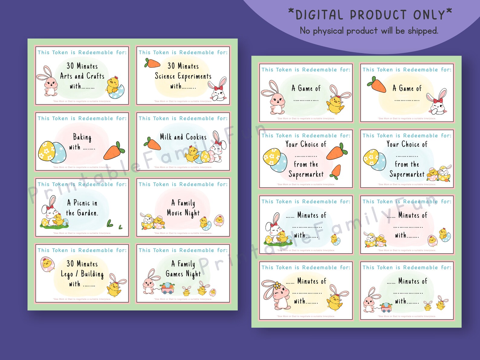 Easter Egg Tokens: Prinable Coupons Redeemable for Fun Family ...