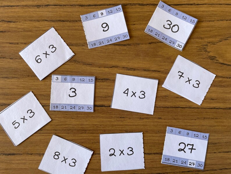 3 Times Tables Flash Cards, Printable Multiplication Flash Cards, Math ...