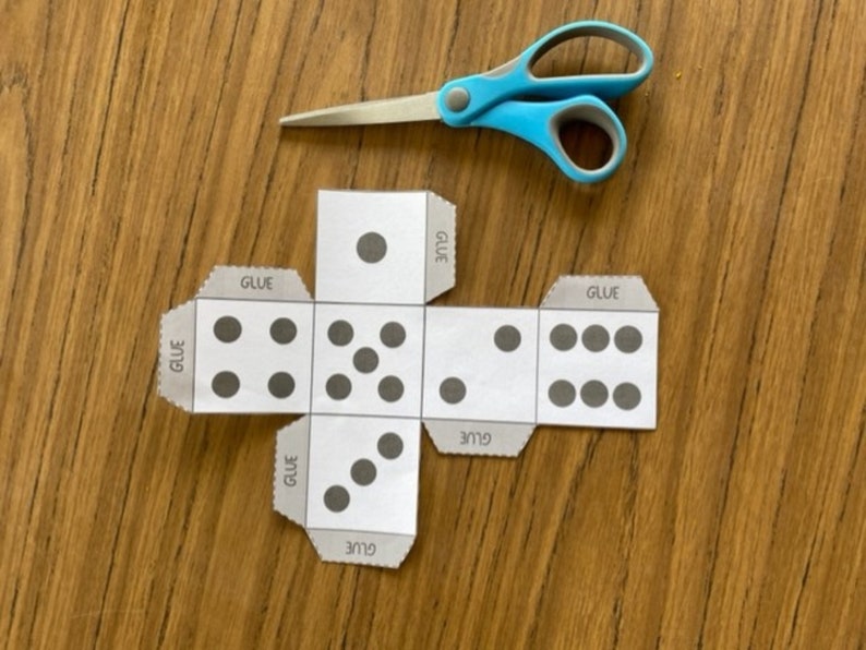 Printable Dice Dice Template Kids Maths Worksheet Paper - Etsy Australia