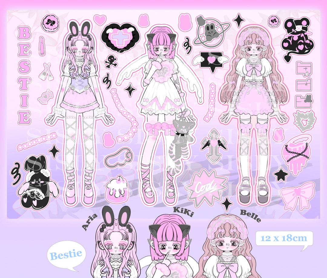 Sticker Sheet Purple Bullet Journal Stickers Planner Sticker Cute Anime ...