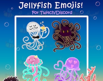 Jellyfish Emoji 4 Pack: Twitch and Discord! High Quality, Hand-drawn ...