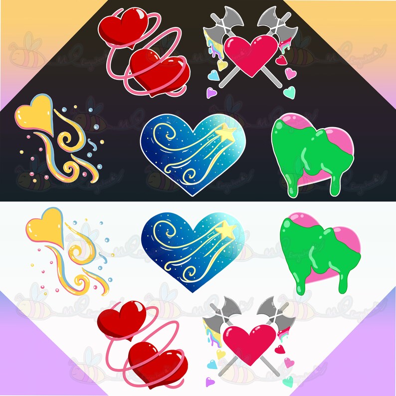 Heart Emoji Pack | Hand-drawn Emotes by Seller | High Quality for ...