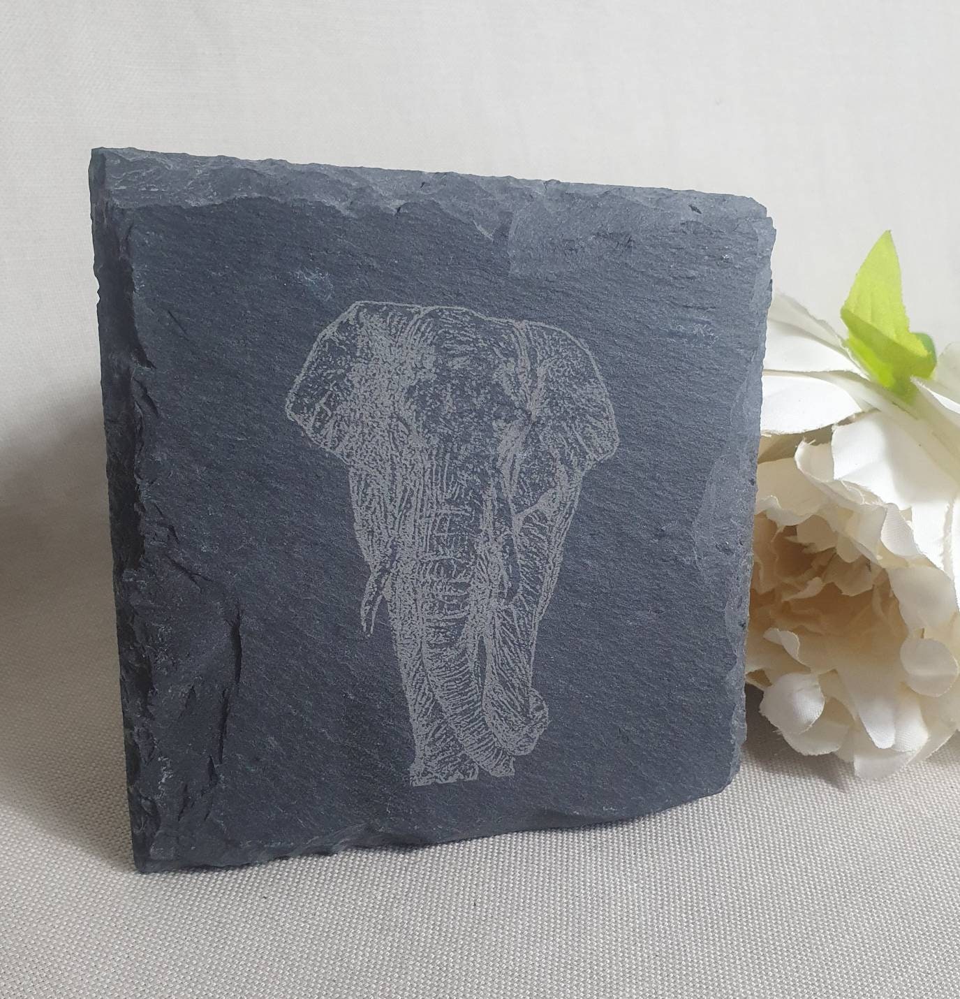Elephant Slate Coaster - Etsy UK