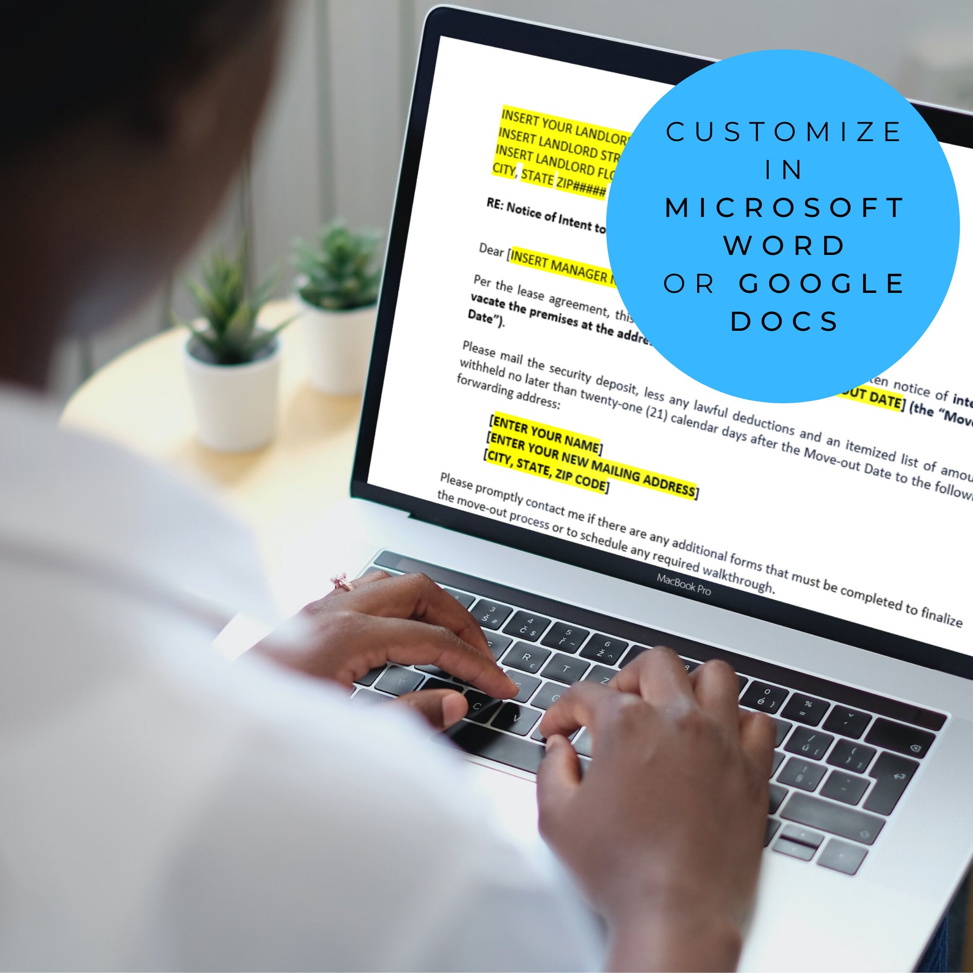 Move-out Notice Letter Template (notice of Tenant's Intent to Vacate ...