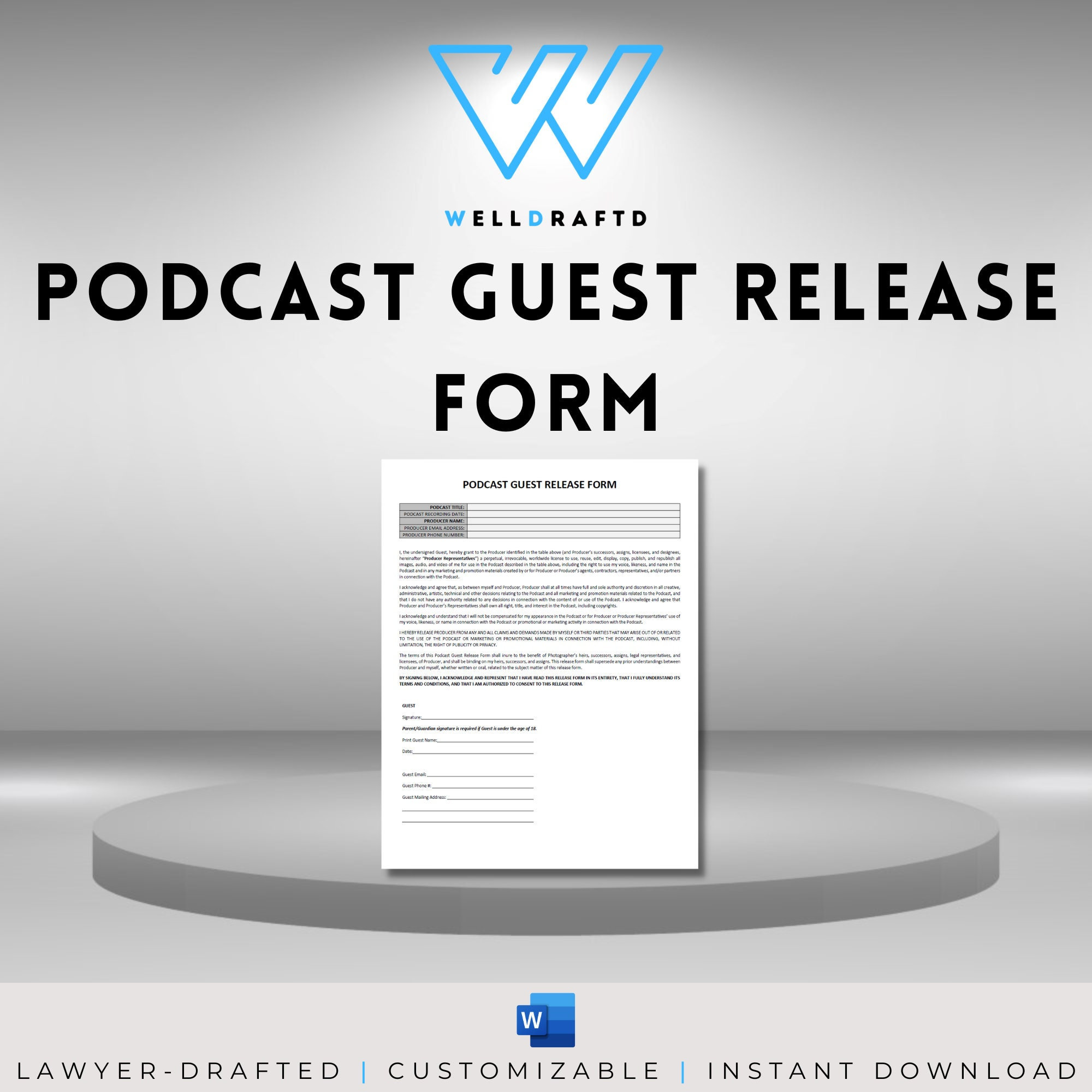 Podcast Guest Release Form Template | Lawyer-drafted - Etsy