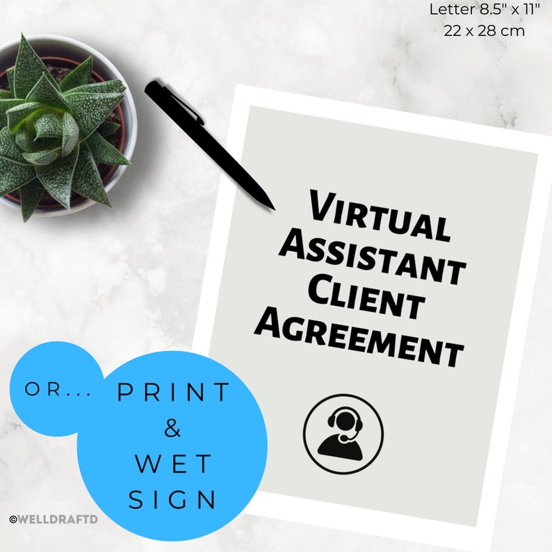 Virtual Assistant Client Agreement Template Lawyer-drafted - Etsy