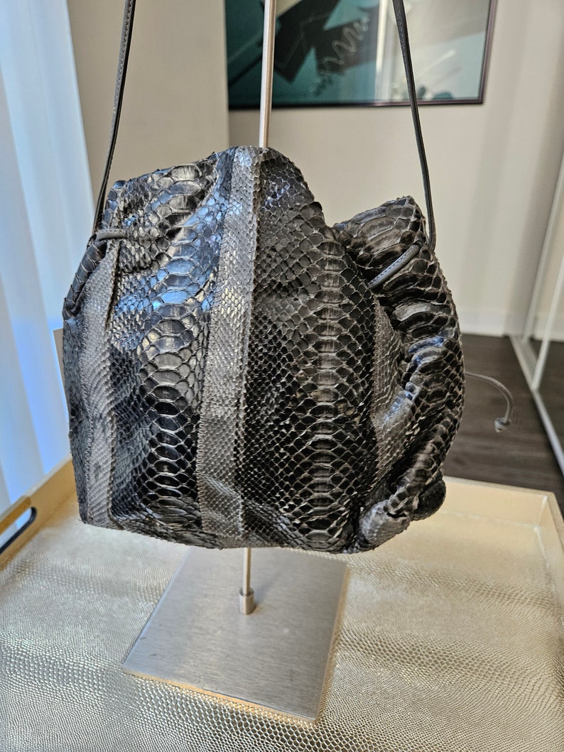 Vintage Carlos Falchi Grey Python Snakeskin Butterfly Crossbody Handbag - Etsy