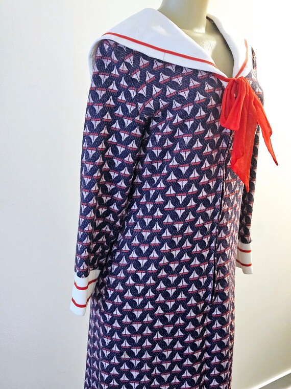 1970s Pantel Sailot Print Dress - Gem