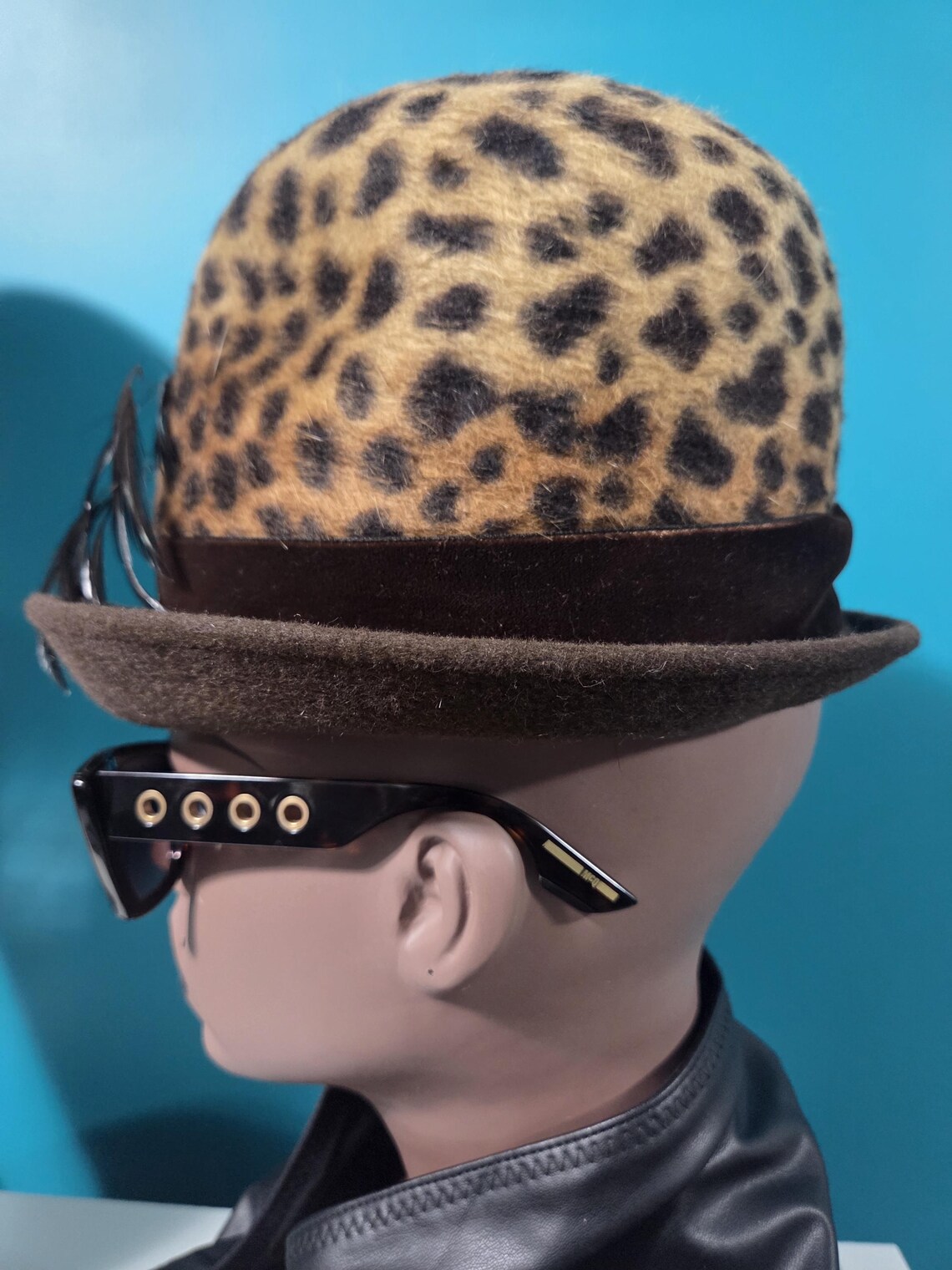 Vintage Original Custom Lillipat Leopard Print Feather Brown Hat - Etsy