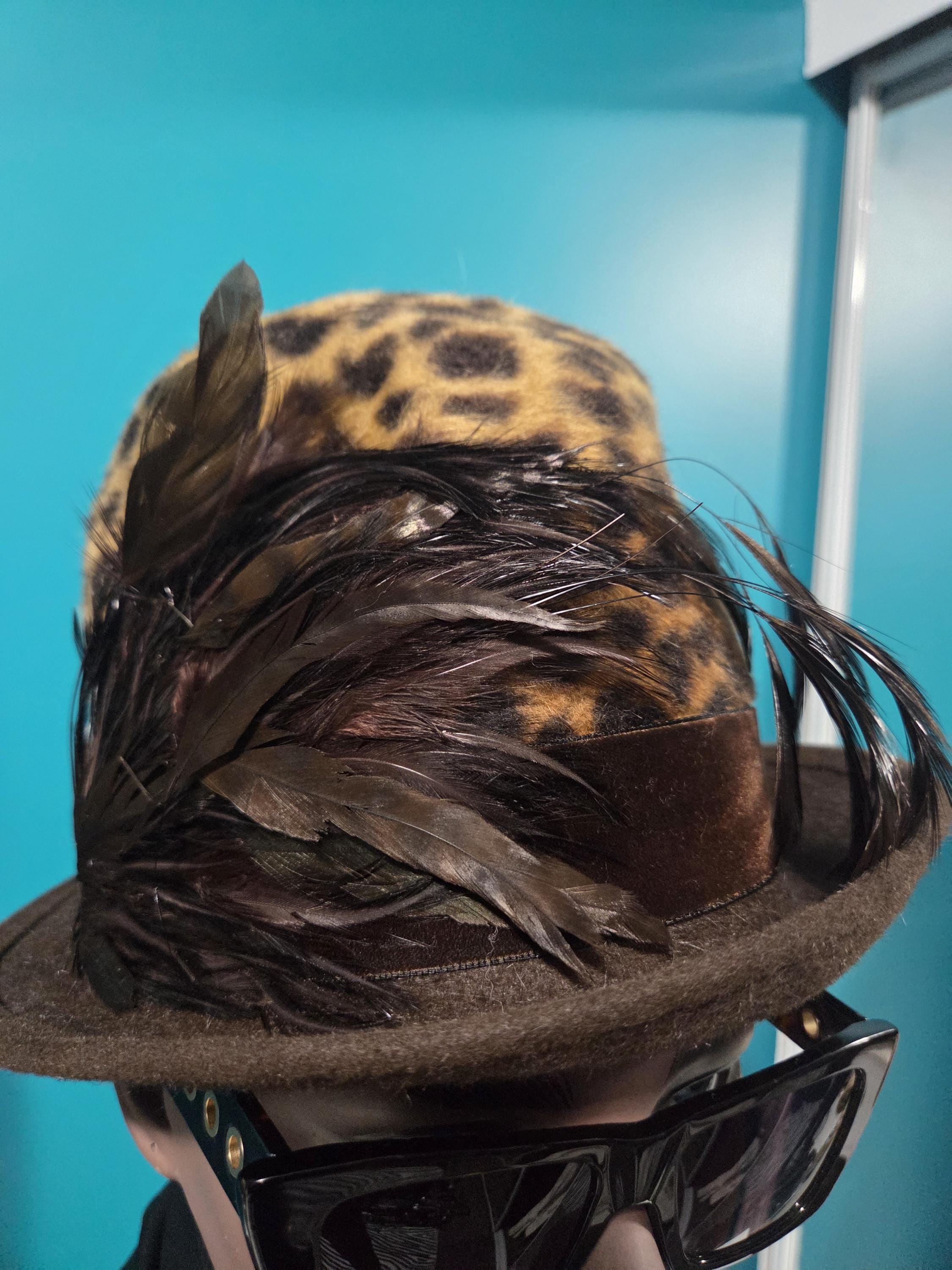 Vintage Original Custom Lillipat Leopard Print Feather Brown Hat - Etsy