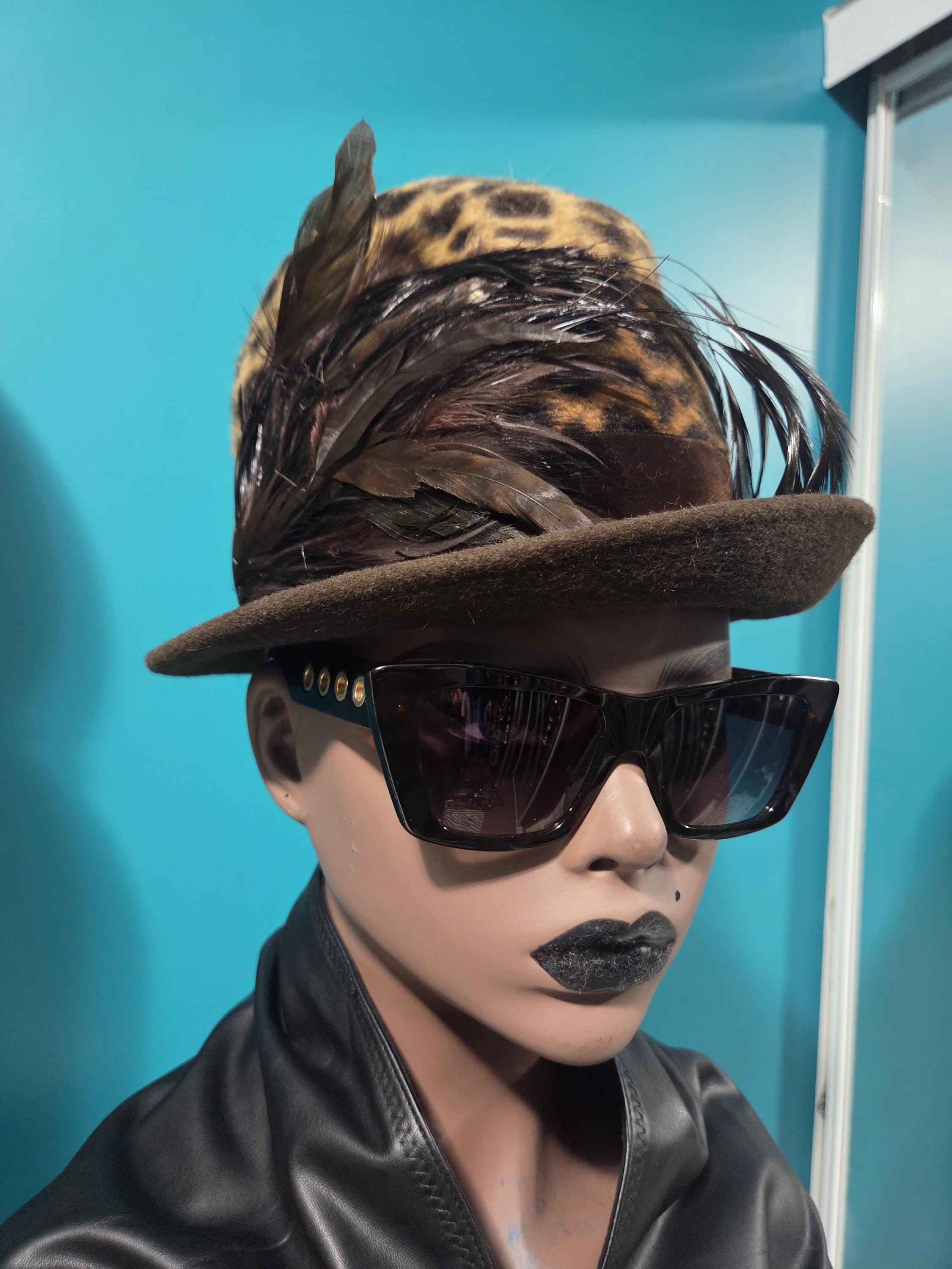 Vintage Original Custom Lillipat Leopard Print Feather Brown Hat - Etsy