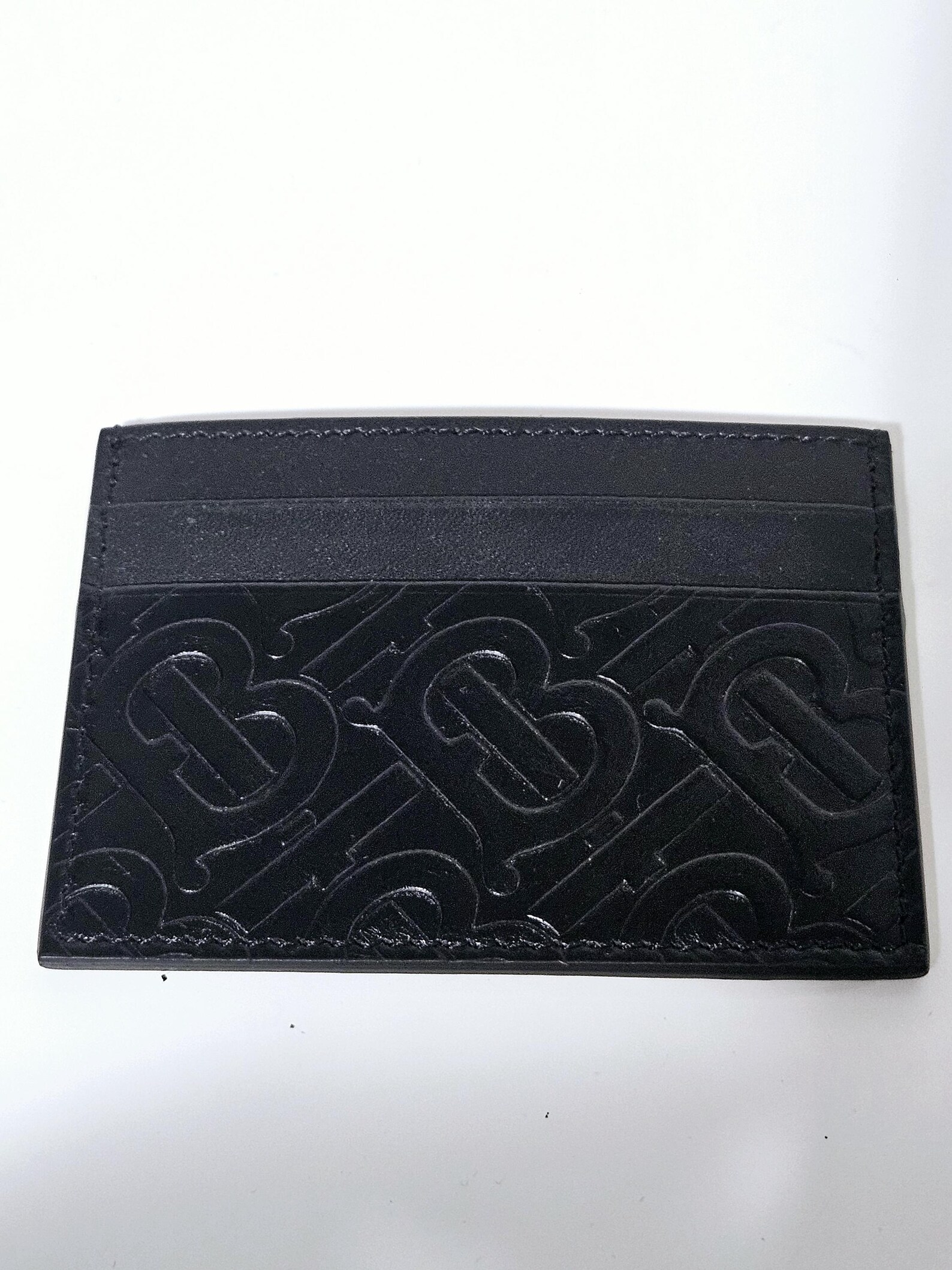 New Without Box Burberry Black Embossed Monogram Card Wallet Holder - Etsy