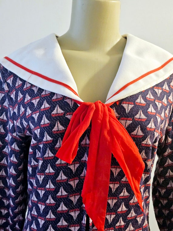 1970s Pantel Sailot Print Dress - Gem