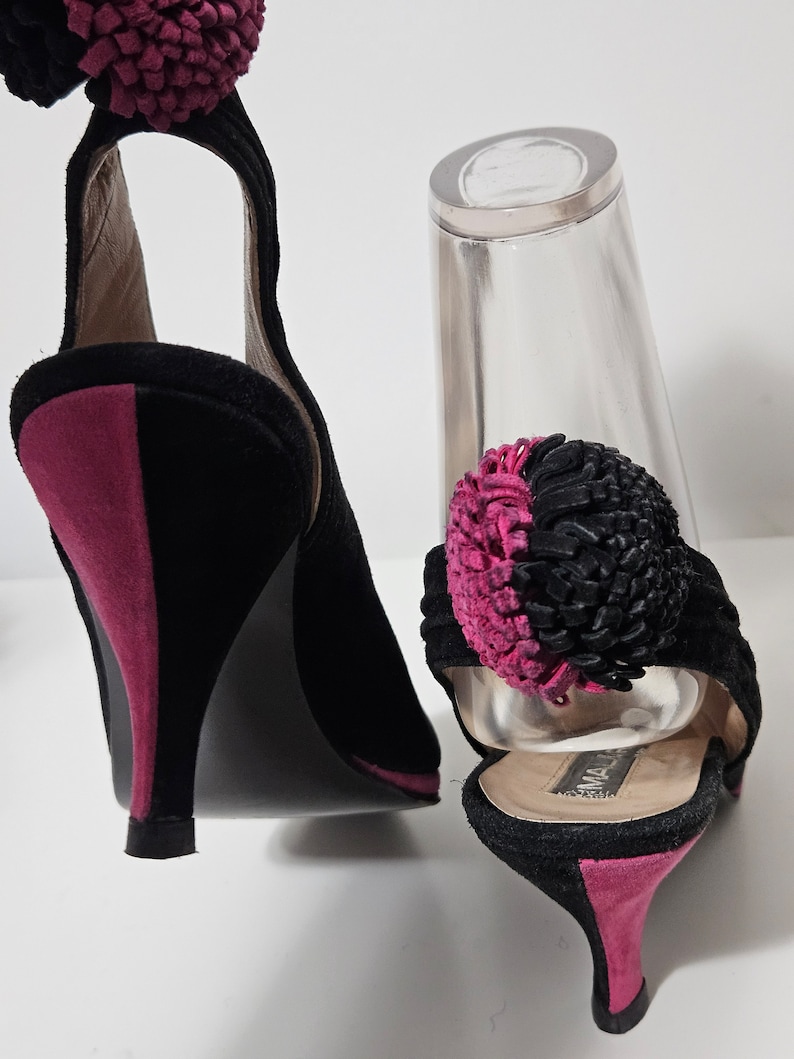 Vintage Maud Frizon Pompom Slingback Heels - Etsy