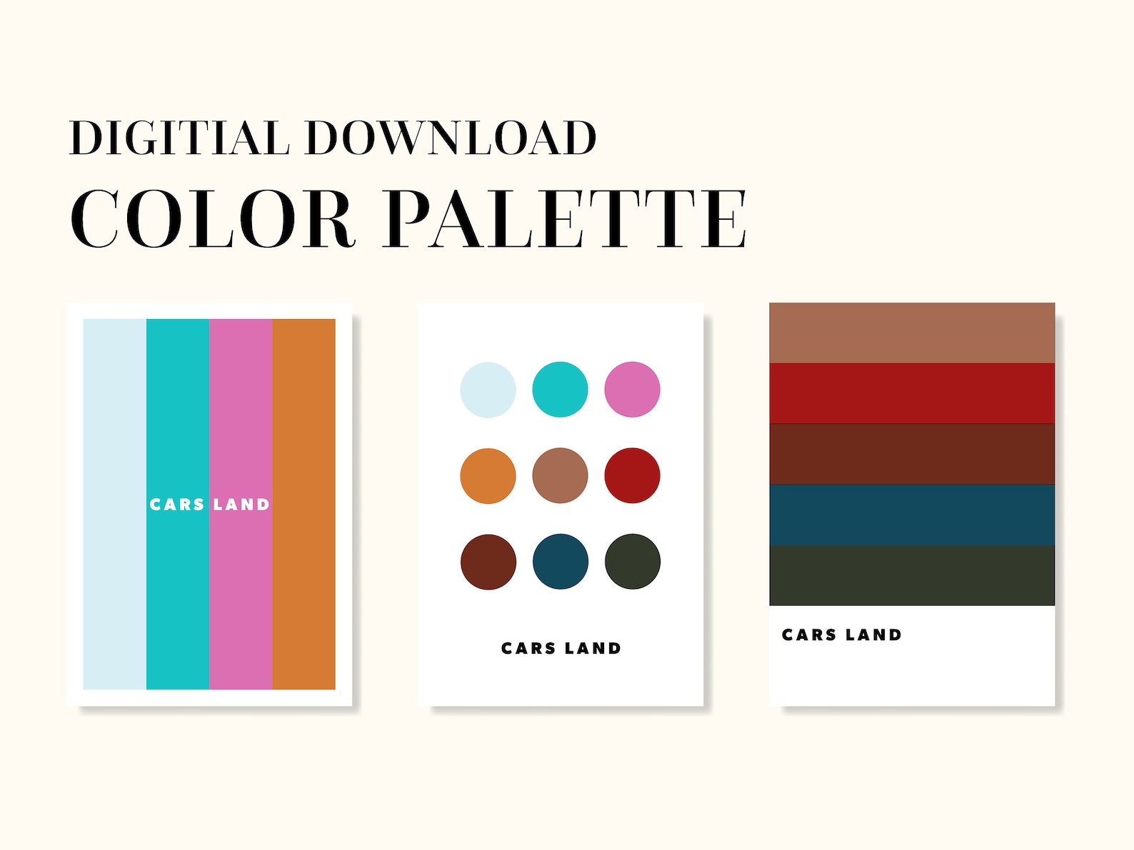 Cars Land Color Palette | California Adventure | Instant Download ...