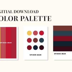 Spider-man Color Palette | Instant Download | Marvel Studios ...