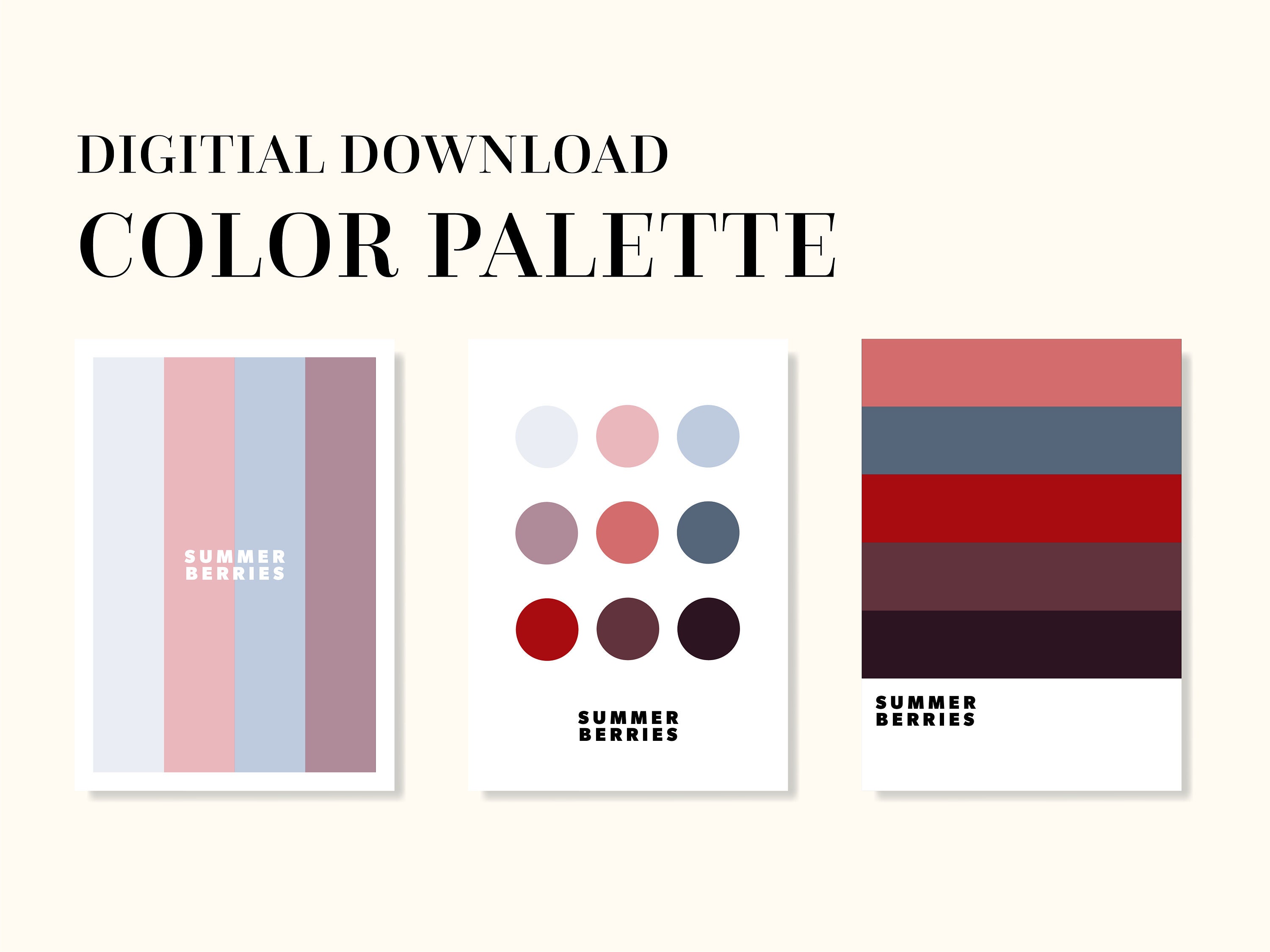 Summer Berries Color Palette | Instant Download | Procreate | PNG | Hex ...