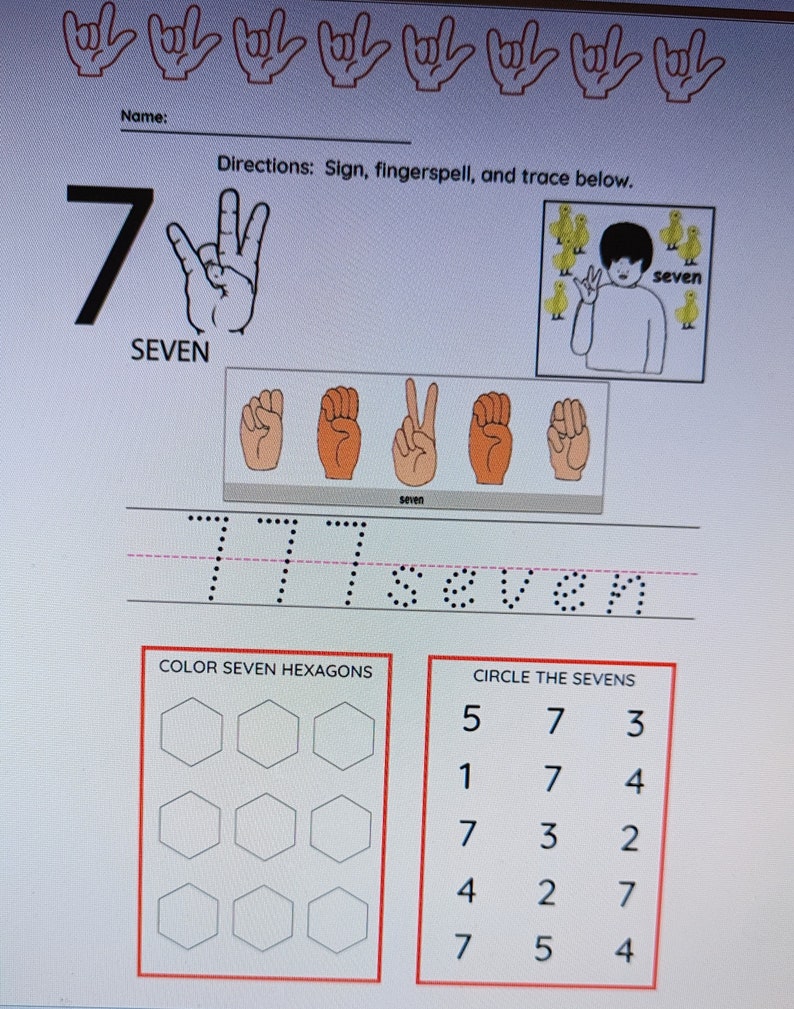 American Sign Language Number Book - Etsy
