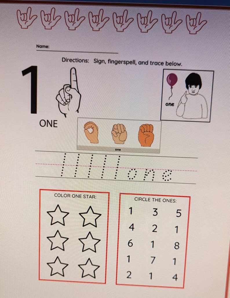 American Sign Language Number Book - Etsy