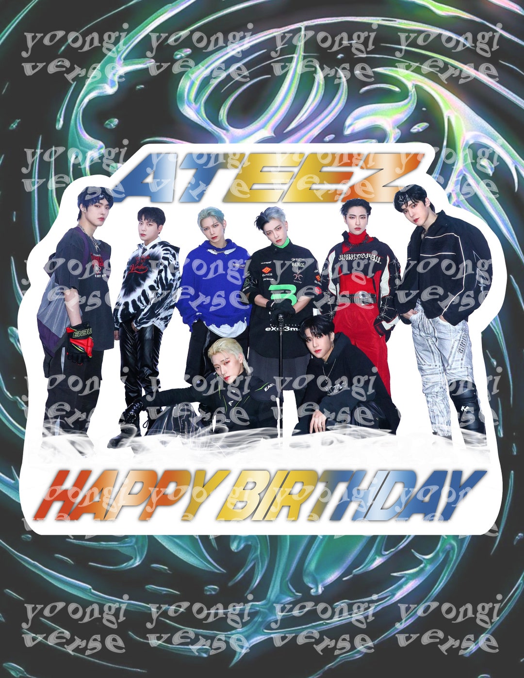 Ateez the World Album Cake Toppers, Ateez Cupcake Toppers, Ateez ...