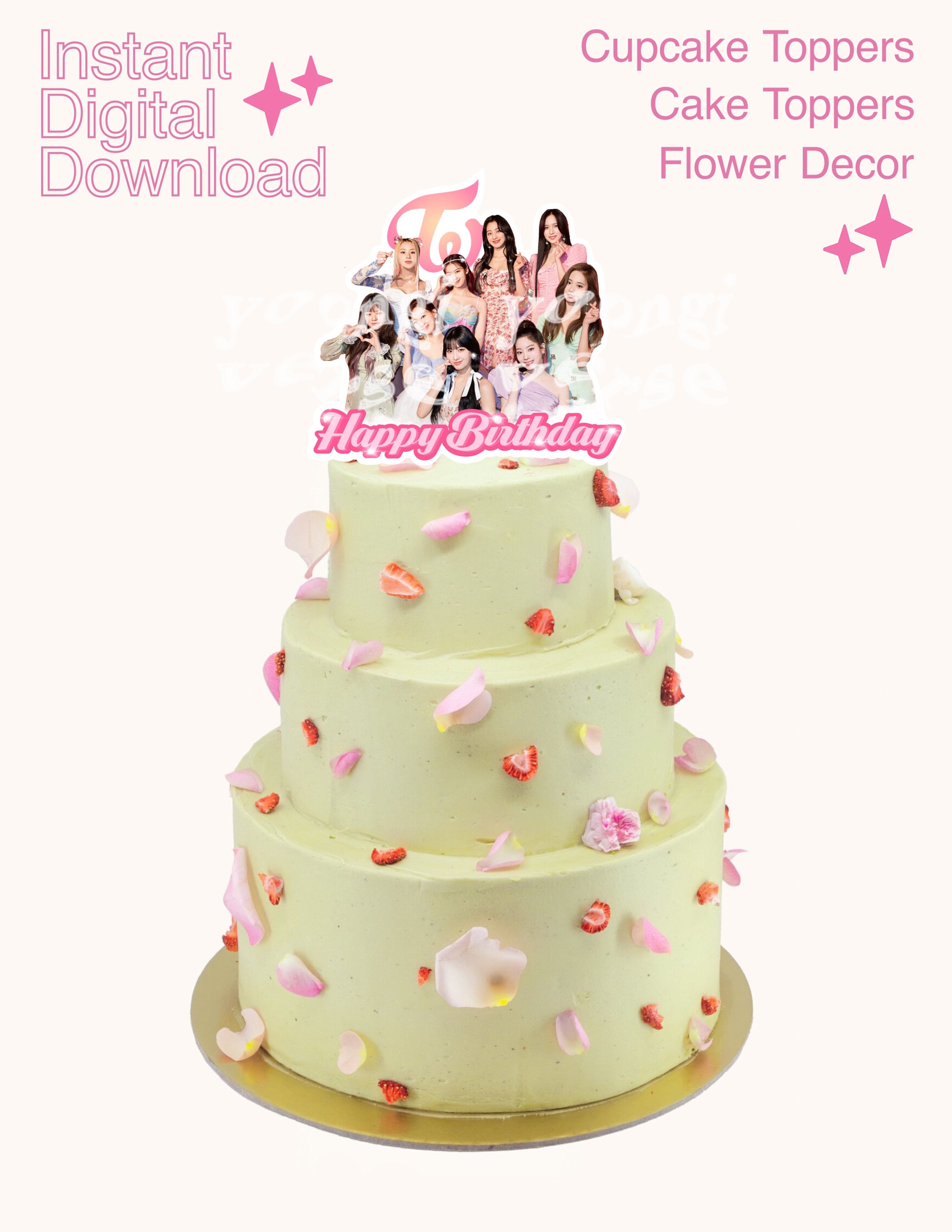 Twice Taste of Love Cake Toppers, Twice Cupcake Toppers, Twice Flower ...