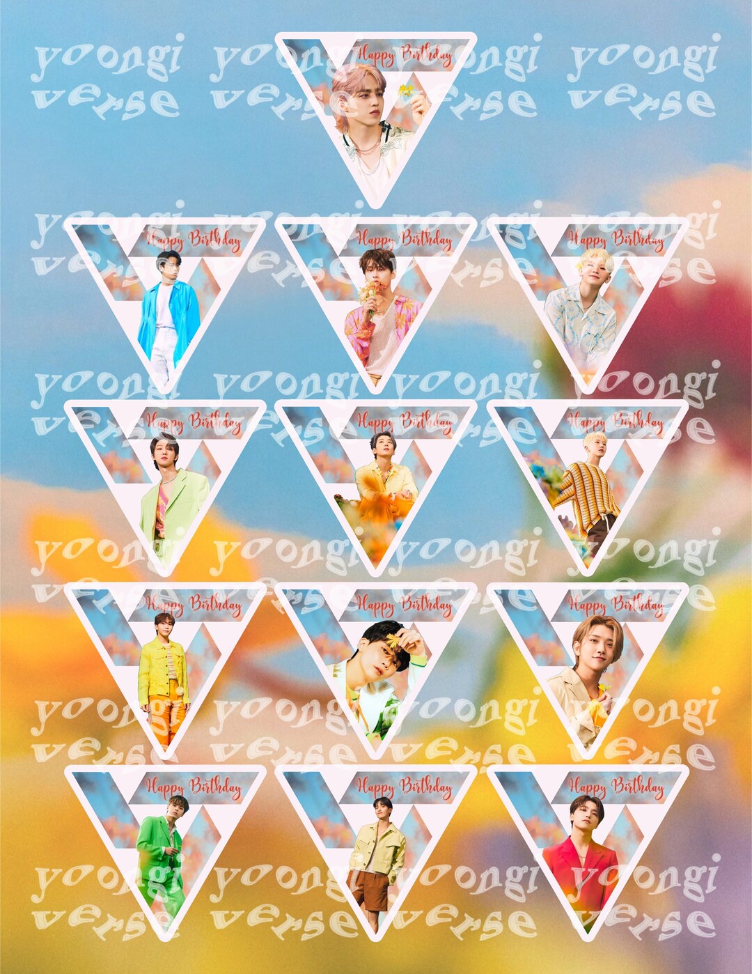 Seventeen Sector 17 Cupcake Toppers Svt Cake Toppers Svt - Etsy