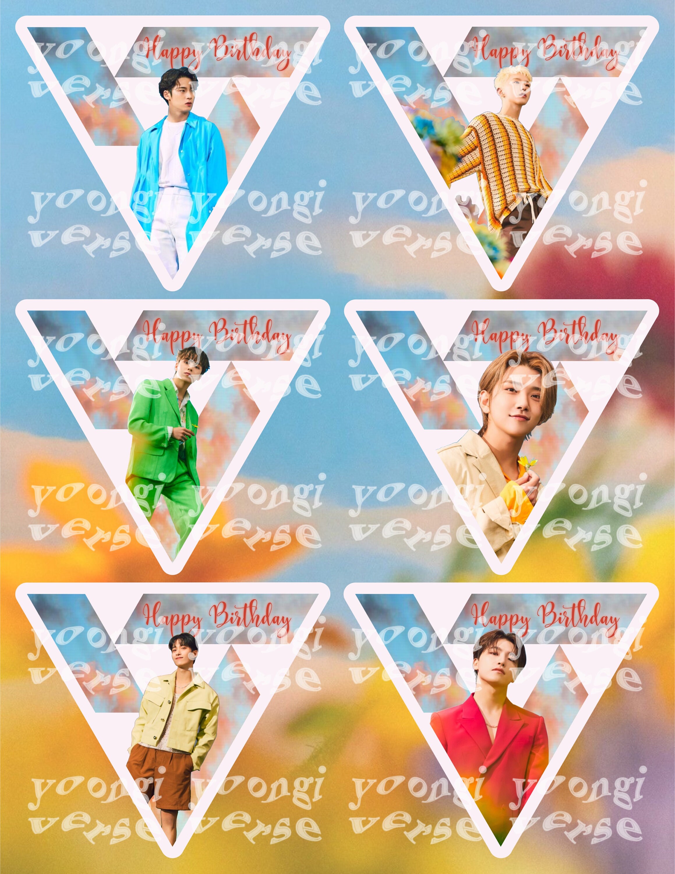 Seventeen Sector 17 Cupcake Toppers Svt Cake Toppers Svt - Etsy