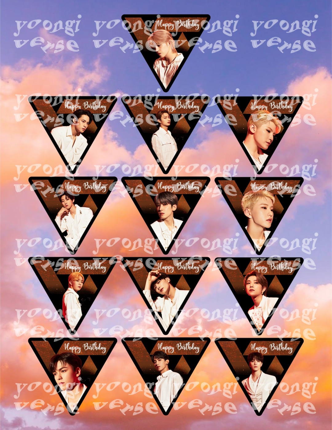 Seventeen Be the Sun Cupcake Toppers, Svt Cake Toppers, Svt Stickers ...